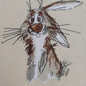 Cute Rabbit Cross Stitch Pattern Cartoon PDF Pattern Hare Embroidery ...
