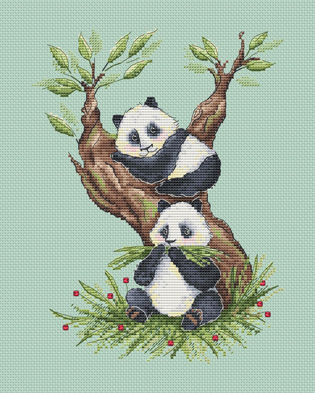 Pandas Cross Stitch Pattern Baby Panda PDF Pattern Cute Panda Pattern ...