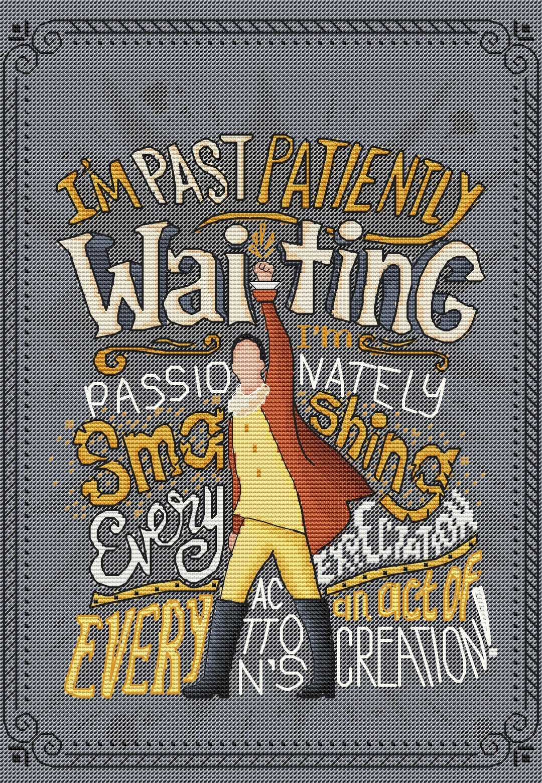 Hamilton Cross Stitch Pattern Quotes Pattern Musical Embroidery ...