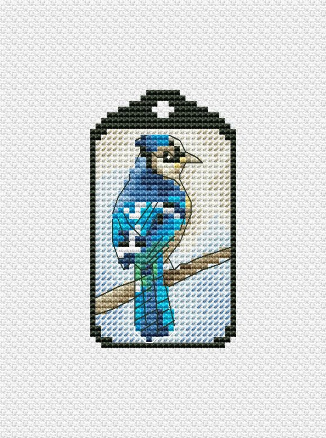 Blue Jay Cross Stitch Pattern Bird Pattern Keychain PDF Pattern Small ...