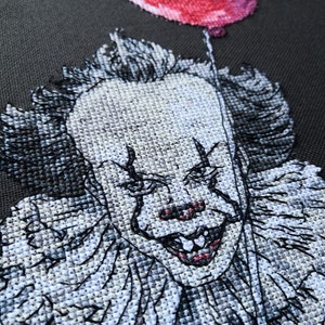 Pennywise Cross Stitch Pattern Pennywise Pattern Halloween Embroidery ...