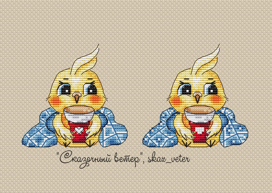 Weiro Cross Stitch Pattern Cockatiel PDF Pattern Small Parrot ...