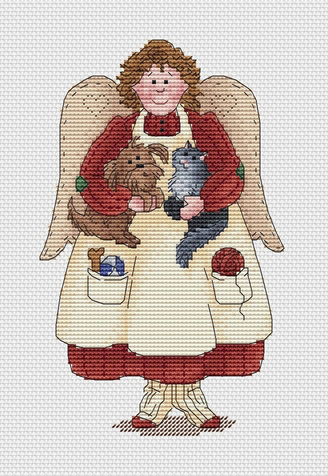 Angel Cross Stitch Pattern Rustic Angel Pattern Pets PDF - Etsy