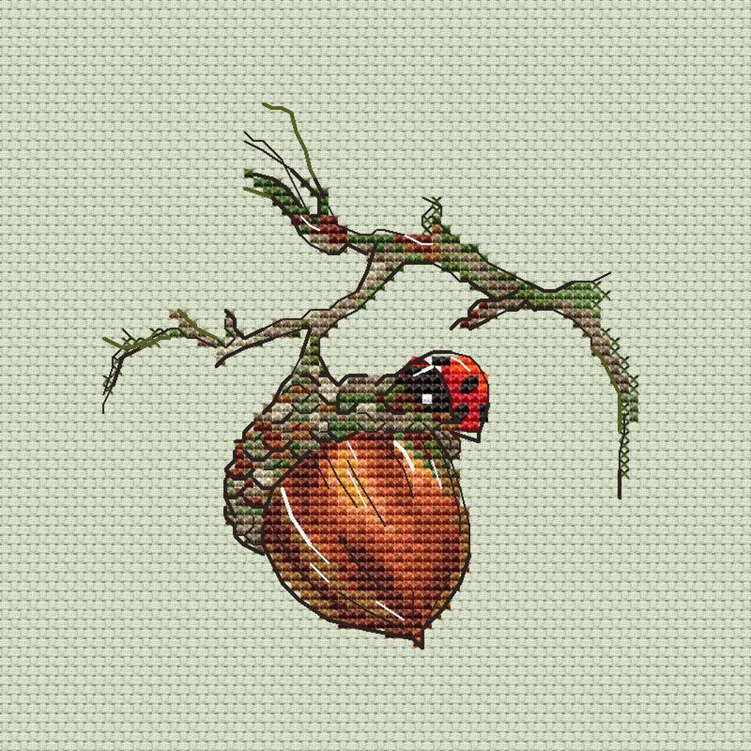 Acorn Cross Stitch Pattern Ladybird Cross Stitch Pattern Ladybug ...