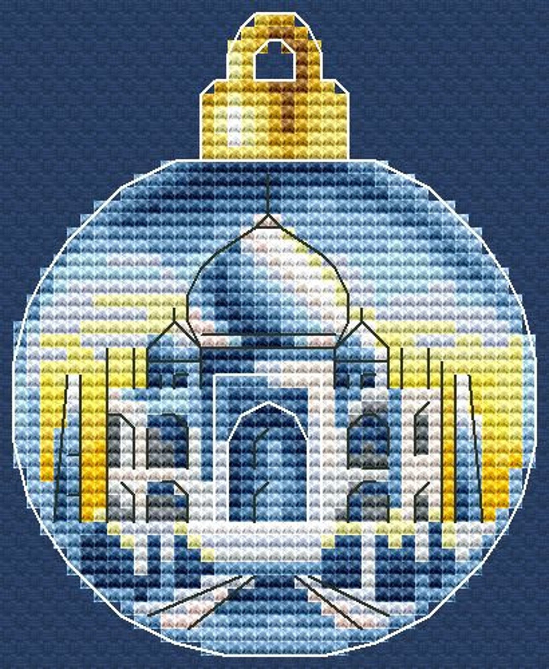 Taj Mahal Cross Stitch Pattern India Pattern Christmas Ornament PDF ...