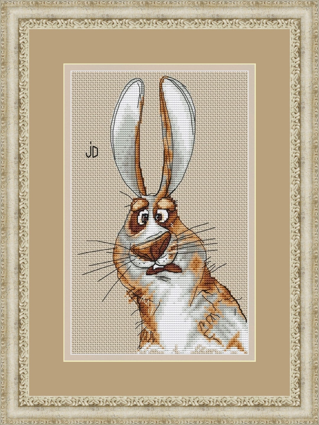 Funny Rabbit Cross Stitch Pattern Cartoon PDF Pattern Bunny Embroidery ...