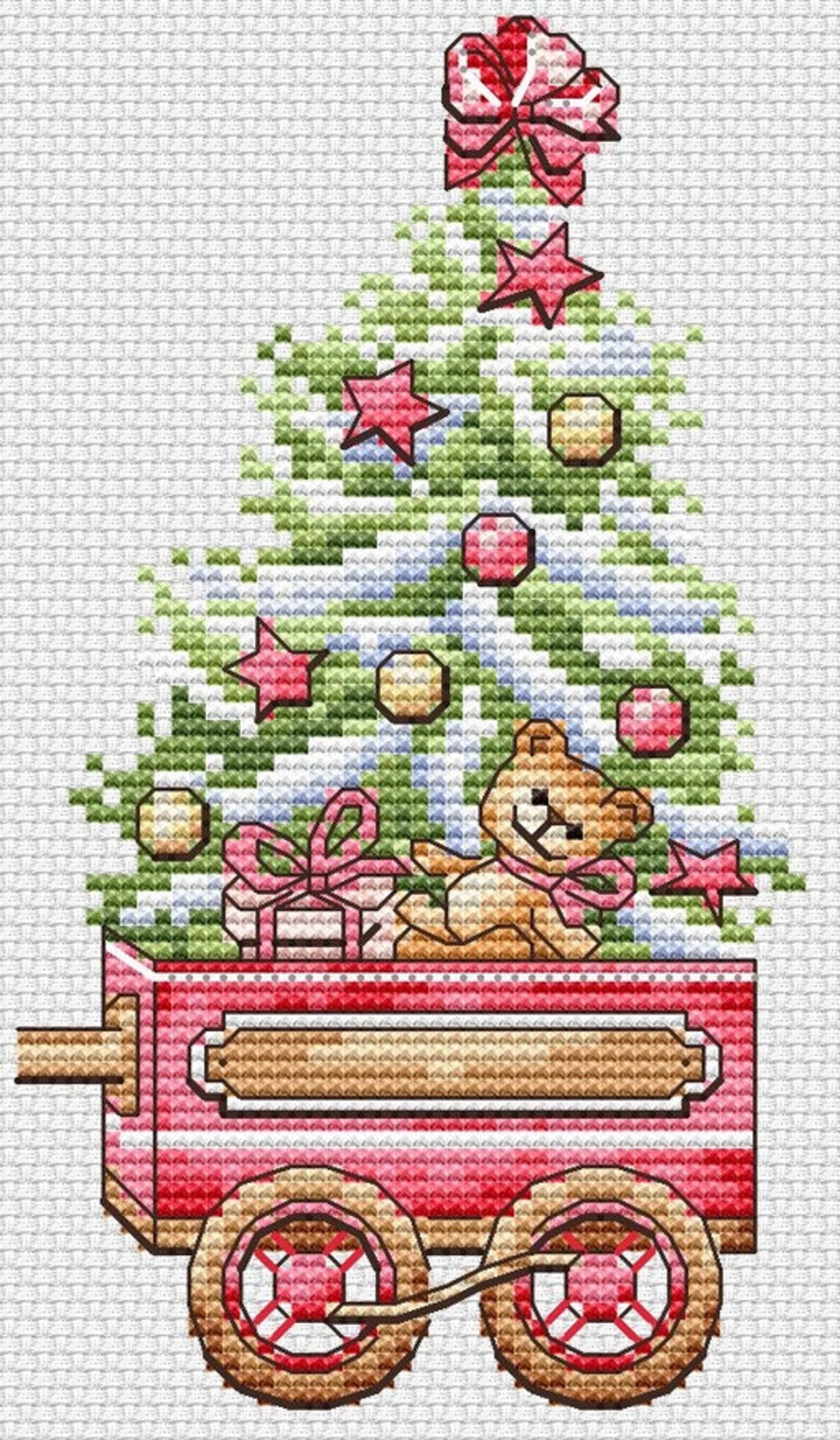 Christmas Train Cross Stitch Pattern Christmas Tree Pattern - Etsy