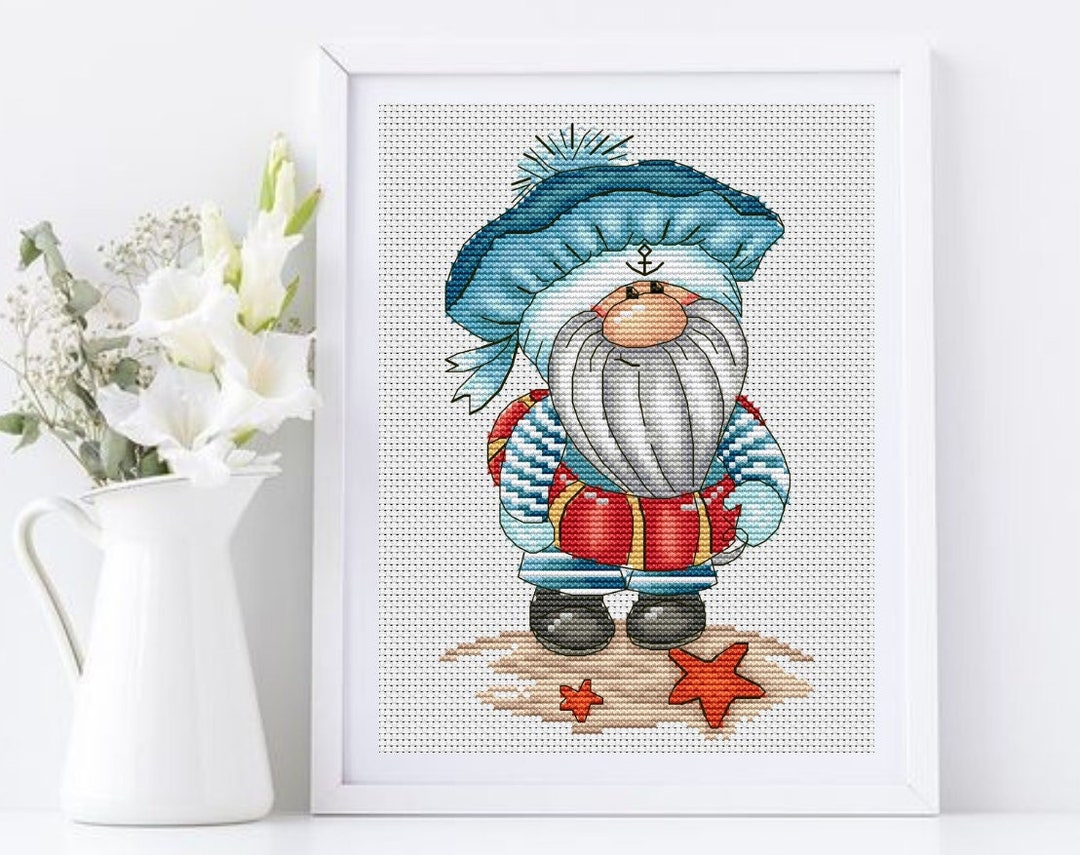 Sailor Gnome Cross Stitch Pattern Gnome PDF Pattern Cute Gnome ...