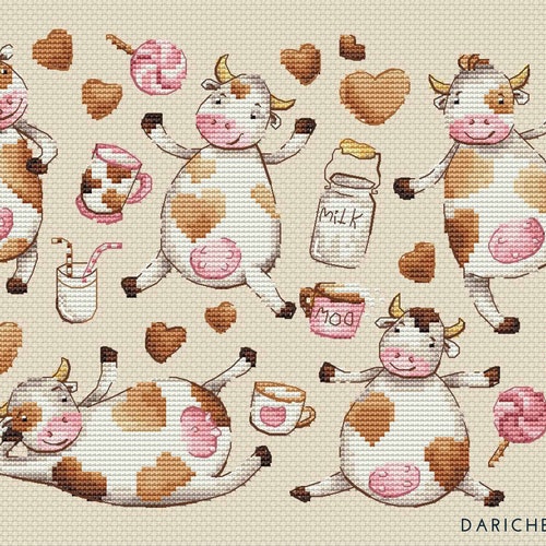Cute Cow Cross Stitch Pattern PDF Pattern Digital Download - Etsy