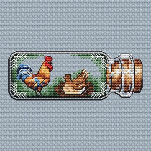 Cross Stitch Pattern Rooster and Flowers DMC Chart Printable - Etsy