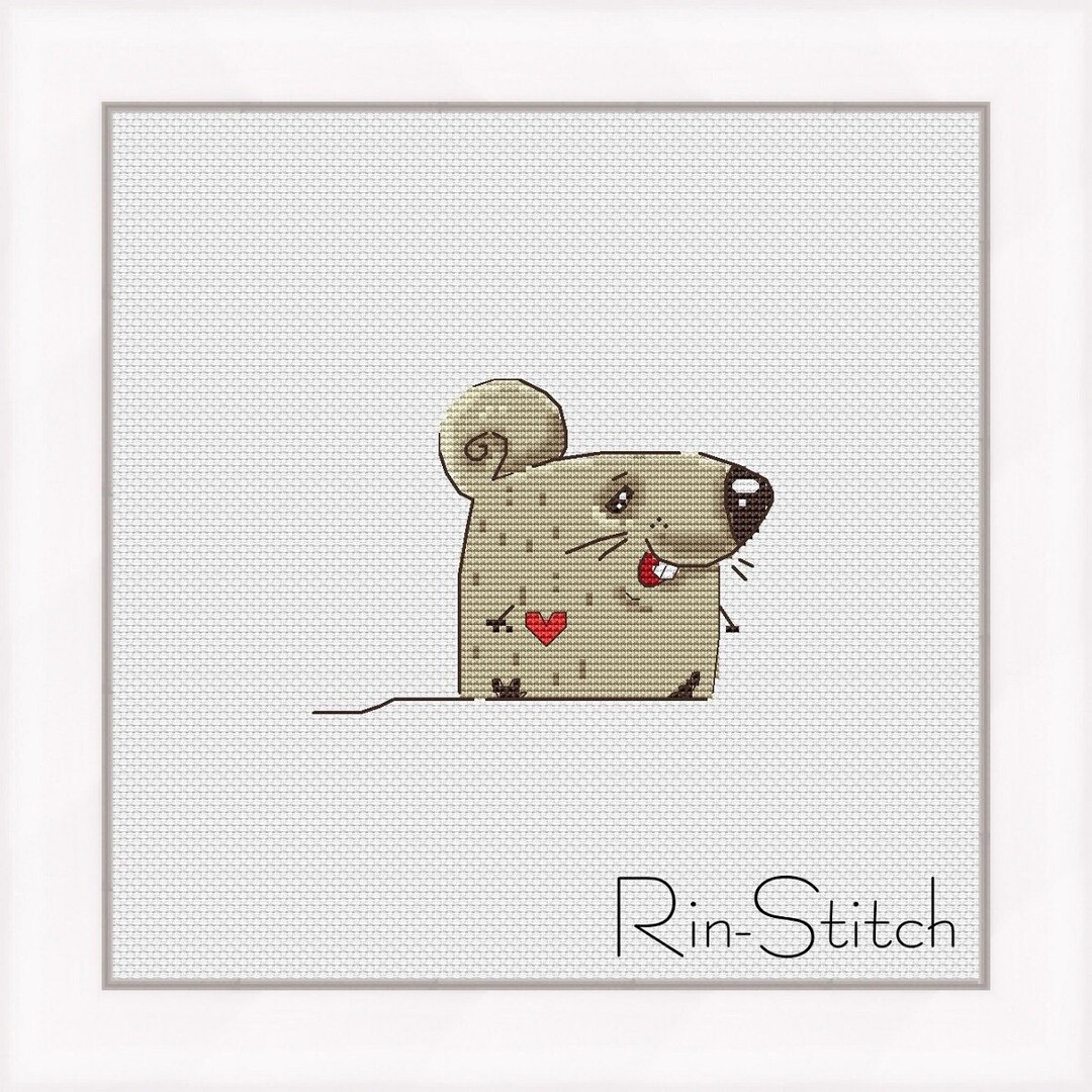 Cute Mouse Cross Stitch Pattern Rat Pattern Small Embroidery Mini Cross ...