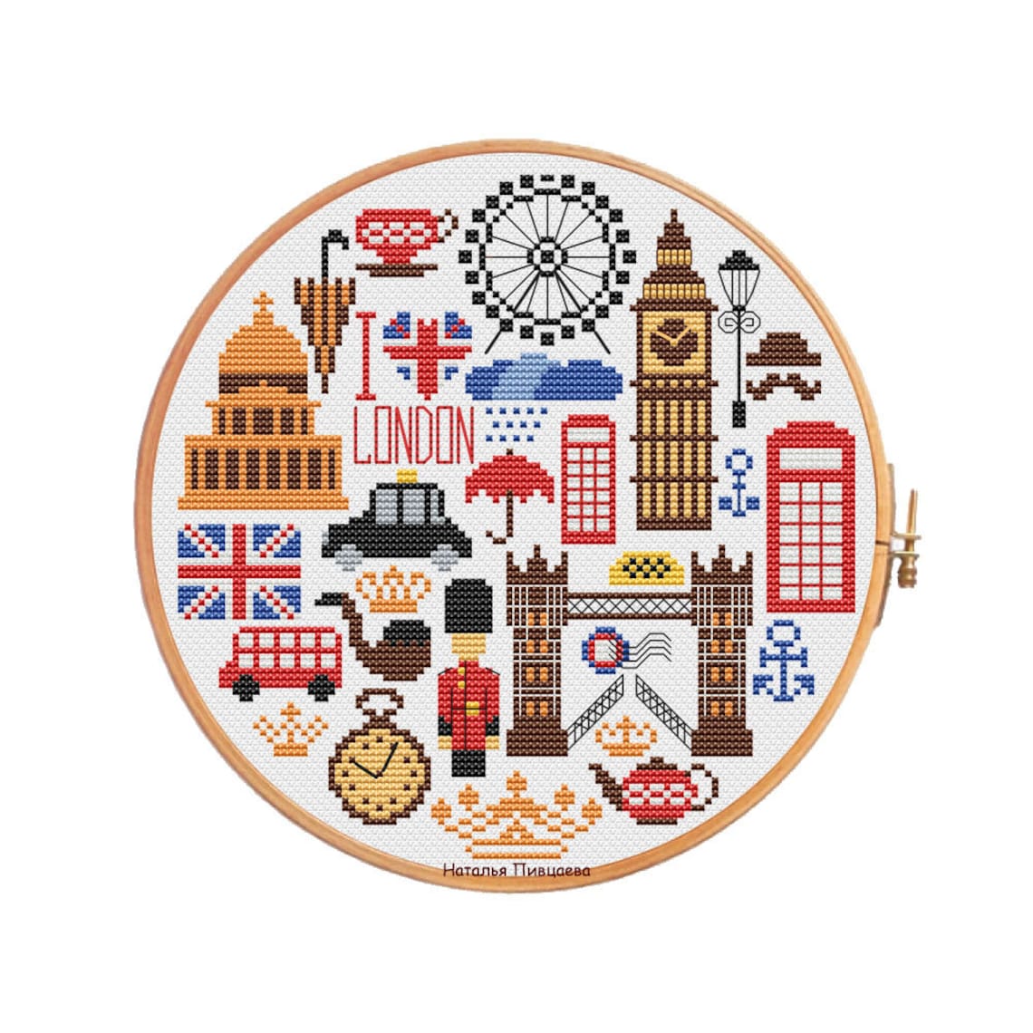 England Cross Stitch Pattern United Kingdom PDF Pattern Round | Etsy