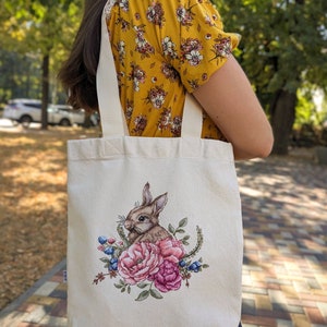 Cute Bunny Cross Stitch Pattern Bunny in Flowers Pattern Floral ...