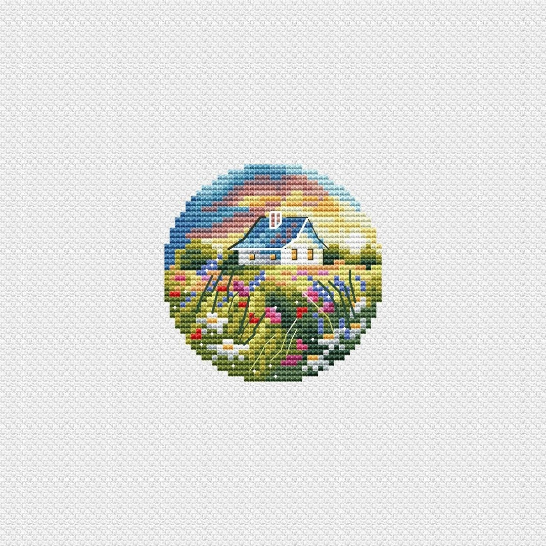Summer Cottage Cross Stitch Pattern Little House Pattern Cute House PDF ...
