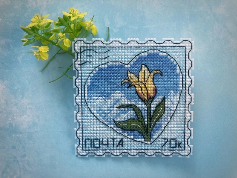 Tulip Stamp Cross Stitch Pattern Postage Stamp Pattern Tulip - Etsy