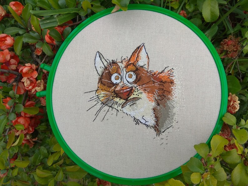 Curious Cat Cross Stitch Pattern Cartoon PDF Pattern Kitty - Etsy