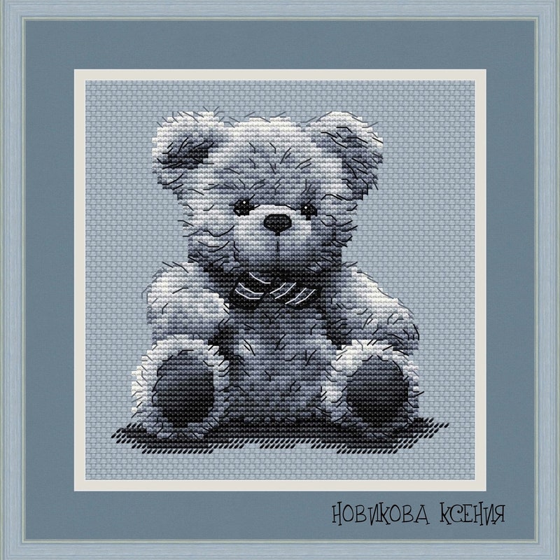 Teddy Cross Stitch - Etsy