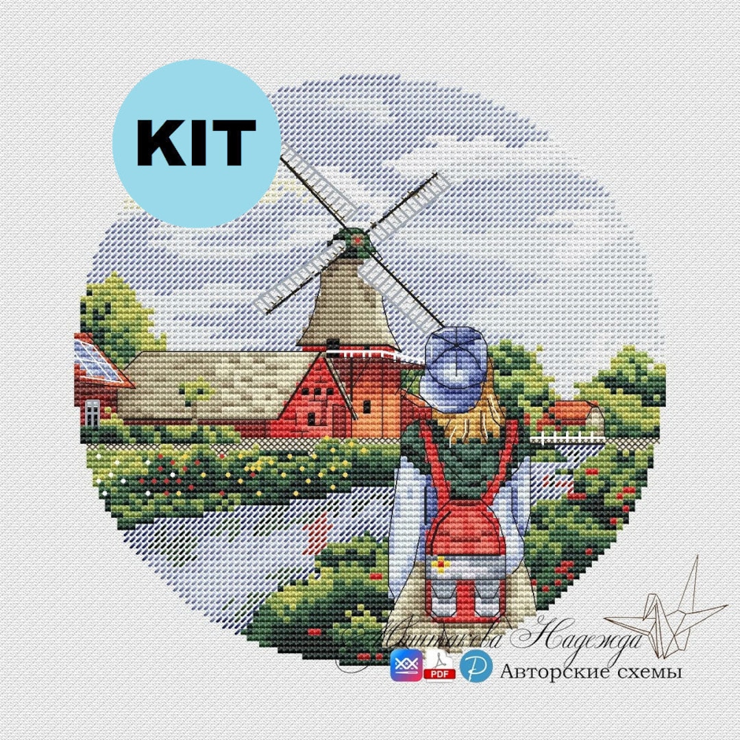 Czech Cross Stitch Kit by Nadezhda Mashtakova Windmill Cross Stitch ...