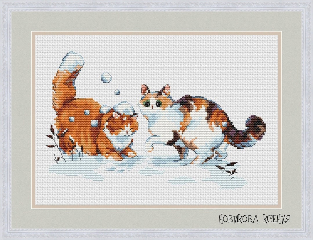 Cute Cats Cross Stitch Pattern Orange Cat Pattern Tabby Cat Cross ...