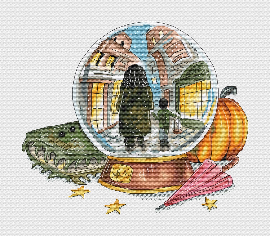 Magic Street Cross Stitch Pattern Wizard Pattern Fantasy Embroidery ...