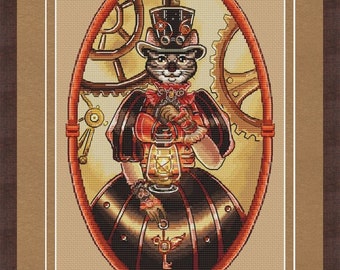 Steampunk Cross Stitch Pattern - Etsy