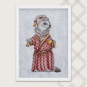 Stoat Cross Stitch Pattern Ermine PDF Pattern Weasel Embroidery ...