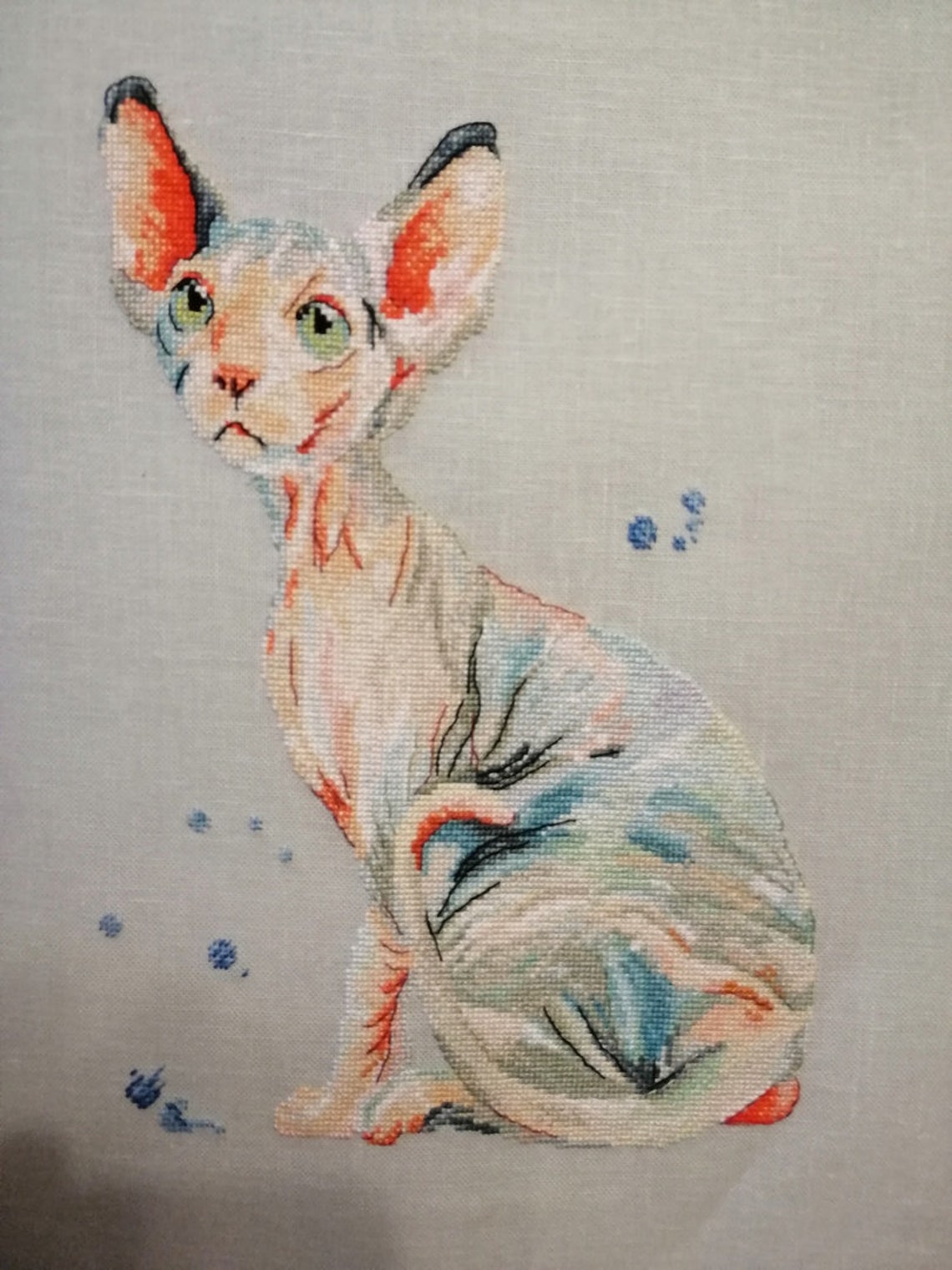 Sphynx Cross Stitch Pattern Cat Pattern PDF Watercolor - Etsy