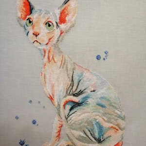 Sphynx Cross Stitch Pattern Cat Pattern PDF Watercolor Embroidery ...