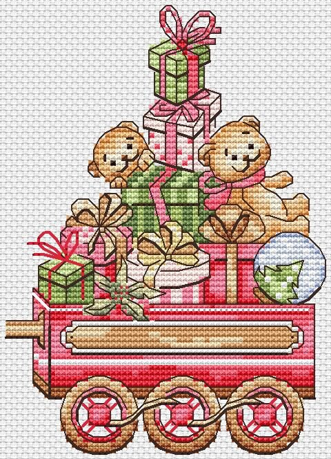 Christmas Train Cross Stitch Pattern Christmas Tree Pattern - Etsy
