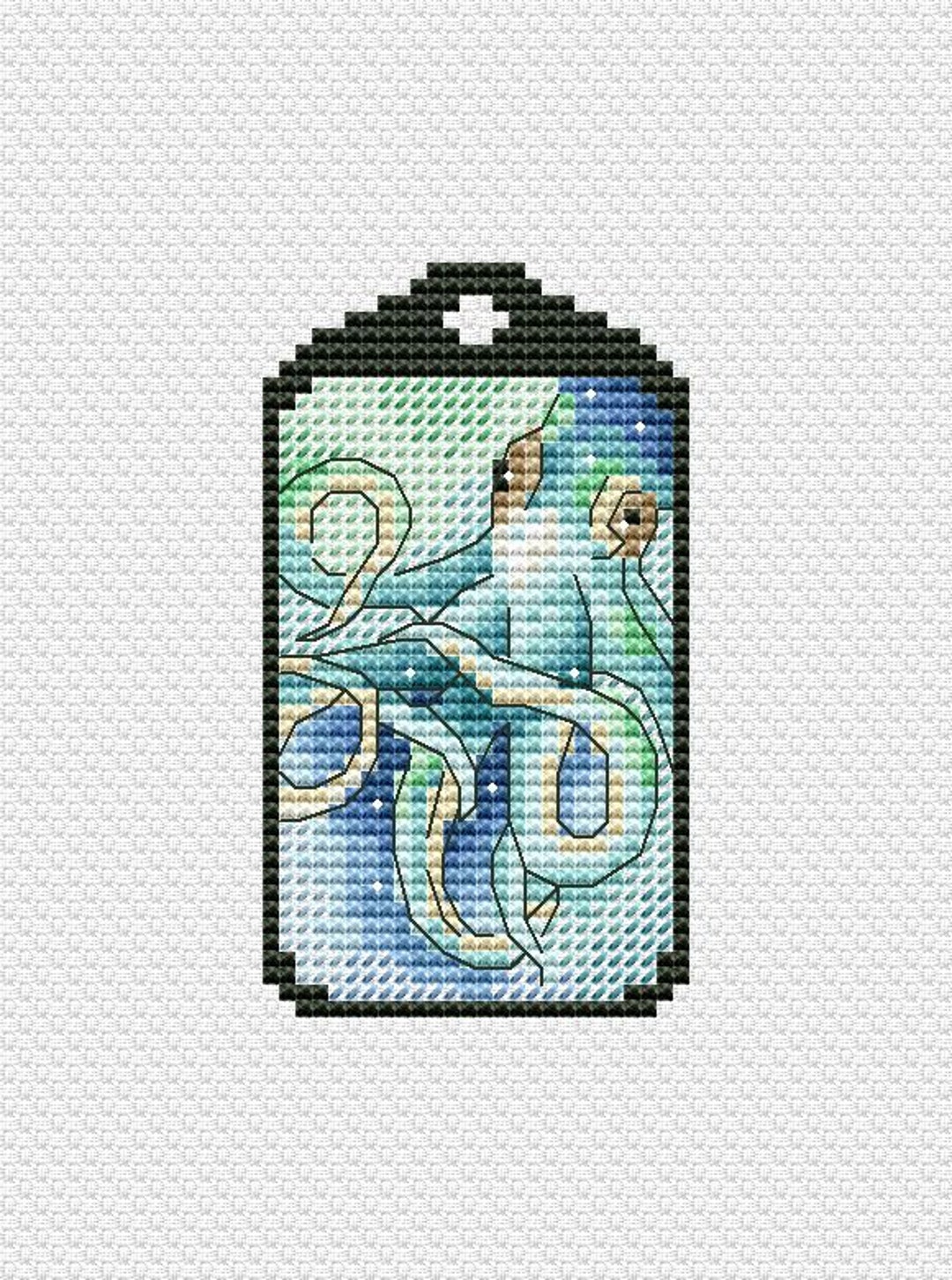 Octopus Cross Stitch Pattern Tag Pattern Keychain PDF Pattern Small ...