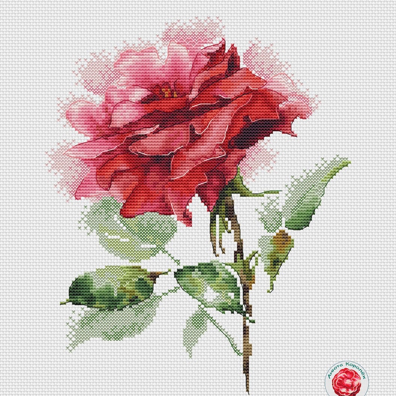 Rose Cross Stitch - Etsy