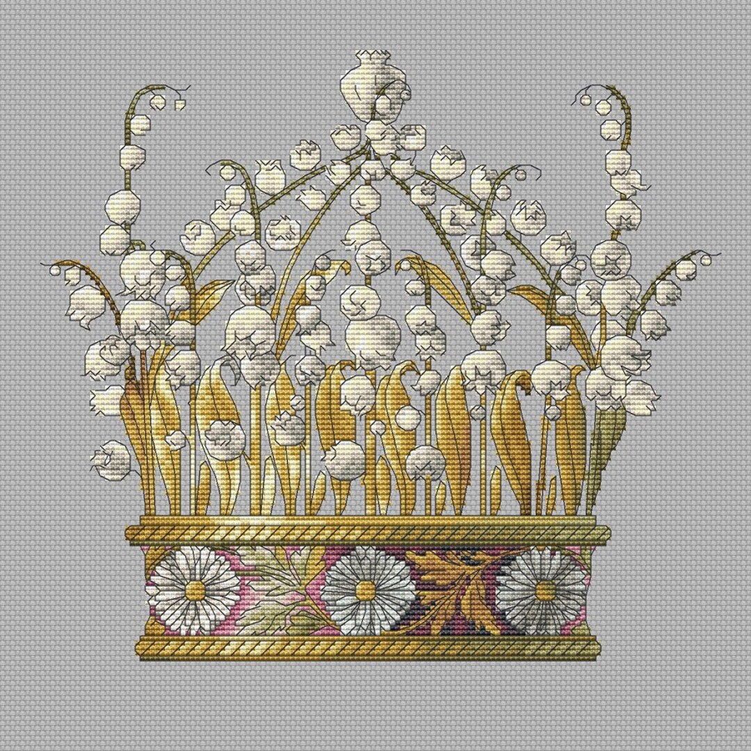 Flower Crown Cross Stitch Pattern Floral Pattern Lily of the Valley PDF ...