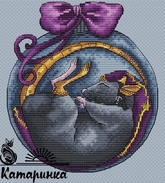 Christmas Rat Cross Stitch Pattern Steampunk Rat Pattern PDF - Etsy