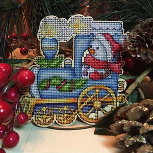Christmas Train Cross Stitch Pattern: Snowman Holiday Design (PDF ...