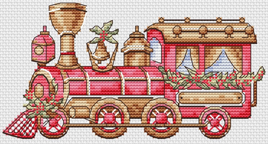 Christmas Train Cross Stitch Pattern Christmas Tree Pattern - Etsy