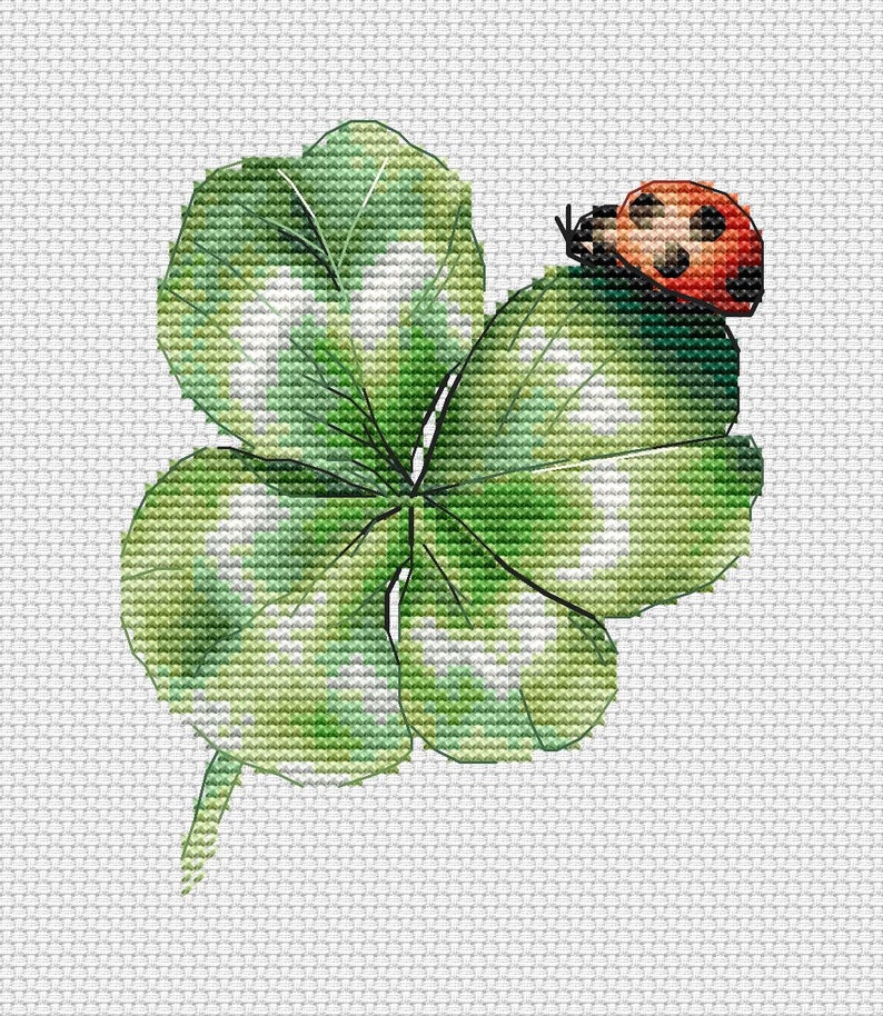 Four-leaf Clover Cross Stitch Pattern Good Luck Pattern - Etsy