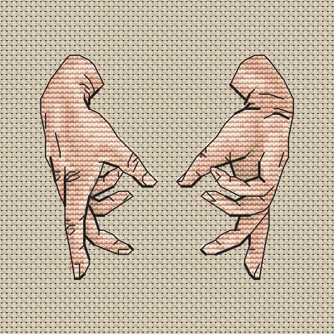 Thing Cross Stitch Pattern Hand Pattern Hand Palm PDF Pattern Thing T ...