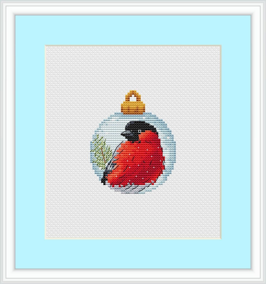 Christmas Bird Cross Stitch Pattern Christmas Pattern Christmas Bauble ...