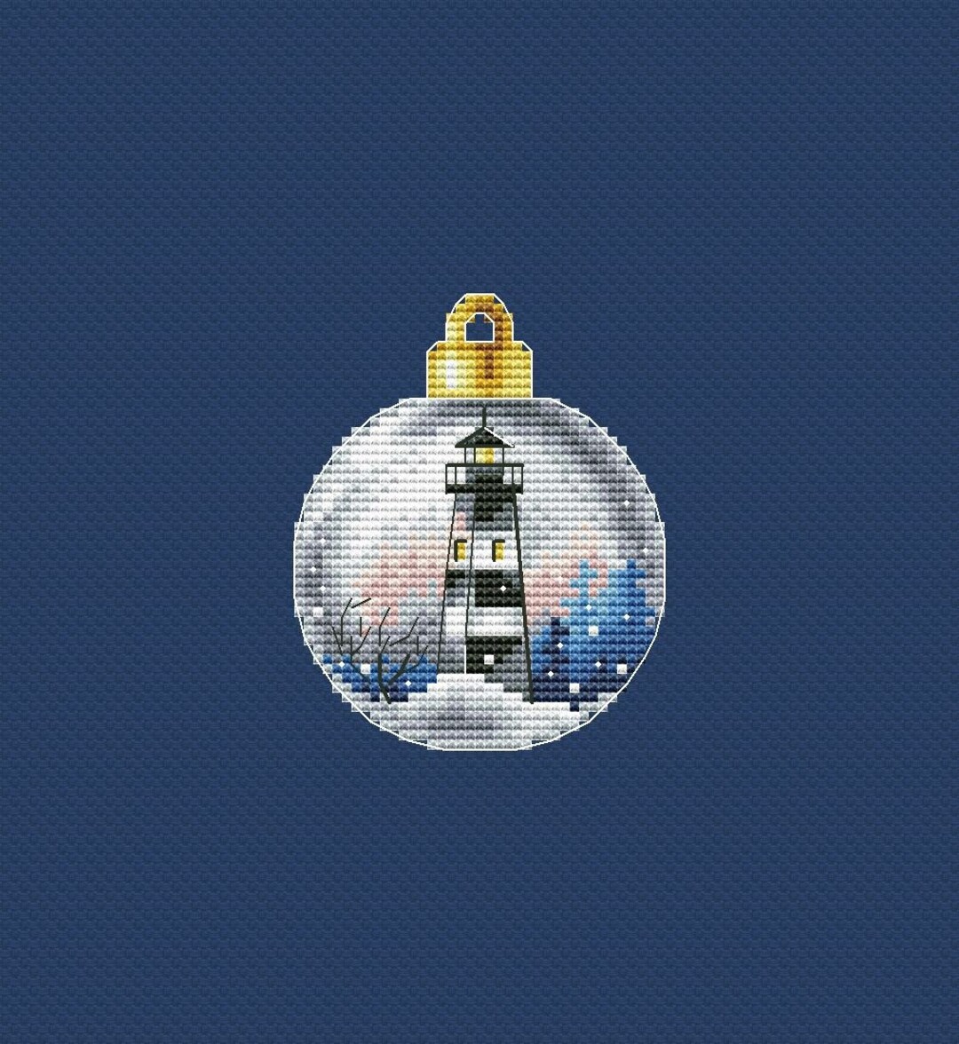 Winter Lighthouse Cross Stitch Pattern Ornament Pattern Christmas ...