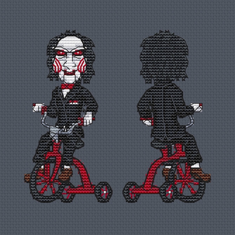 Billy the Puppet Cross Stitch Pattern Jigsaw Pattern Horror - Etsy