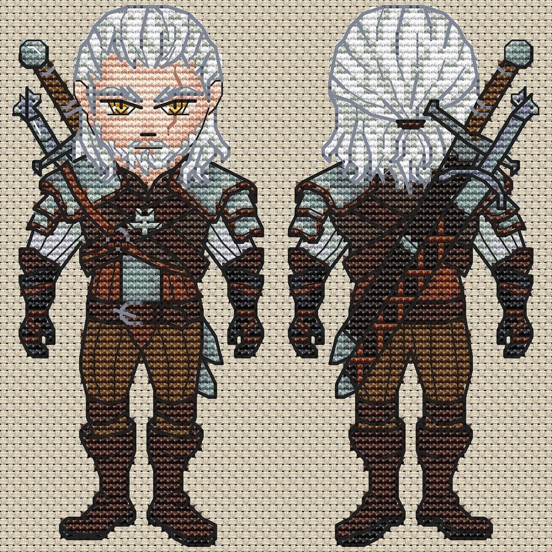 Geralt Cross Stitch Pattern Witcher Pattern Geralt of Rivia PDF Pattern ...