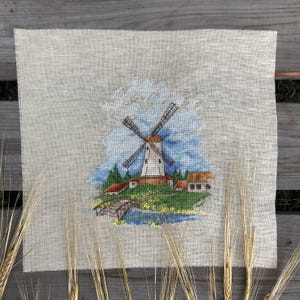Windmill Landscape Cross Stitch Pattern: Countryside Mill (PDF Pattern ...