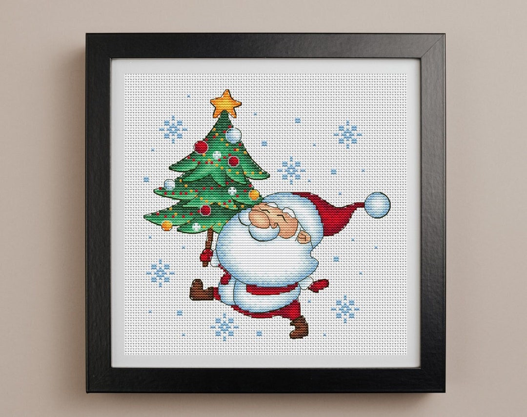 Funny Santa Cross Stitch Pattern Christmas Tree PDF Pattern - Etsy