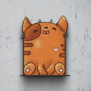 Orange Tabby Cat Cross Stitch Pattern, Mini Embroidery Design (PDF) - Etsy