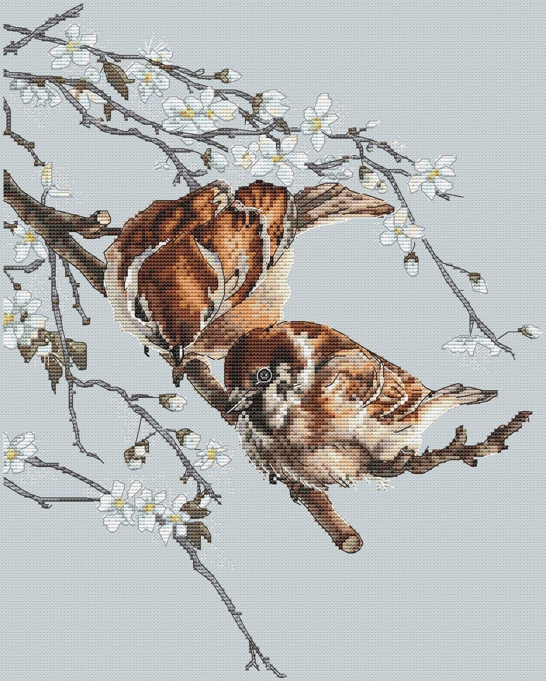 Sparrows Cross Stitch Pattern Spring Birds Pattern PDF Spring ...