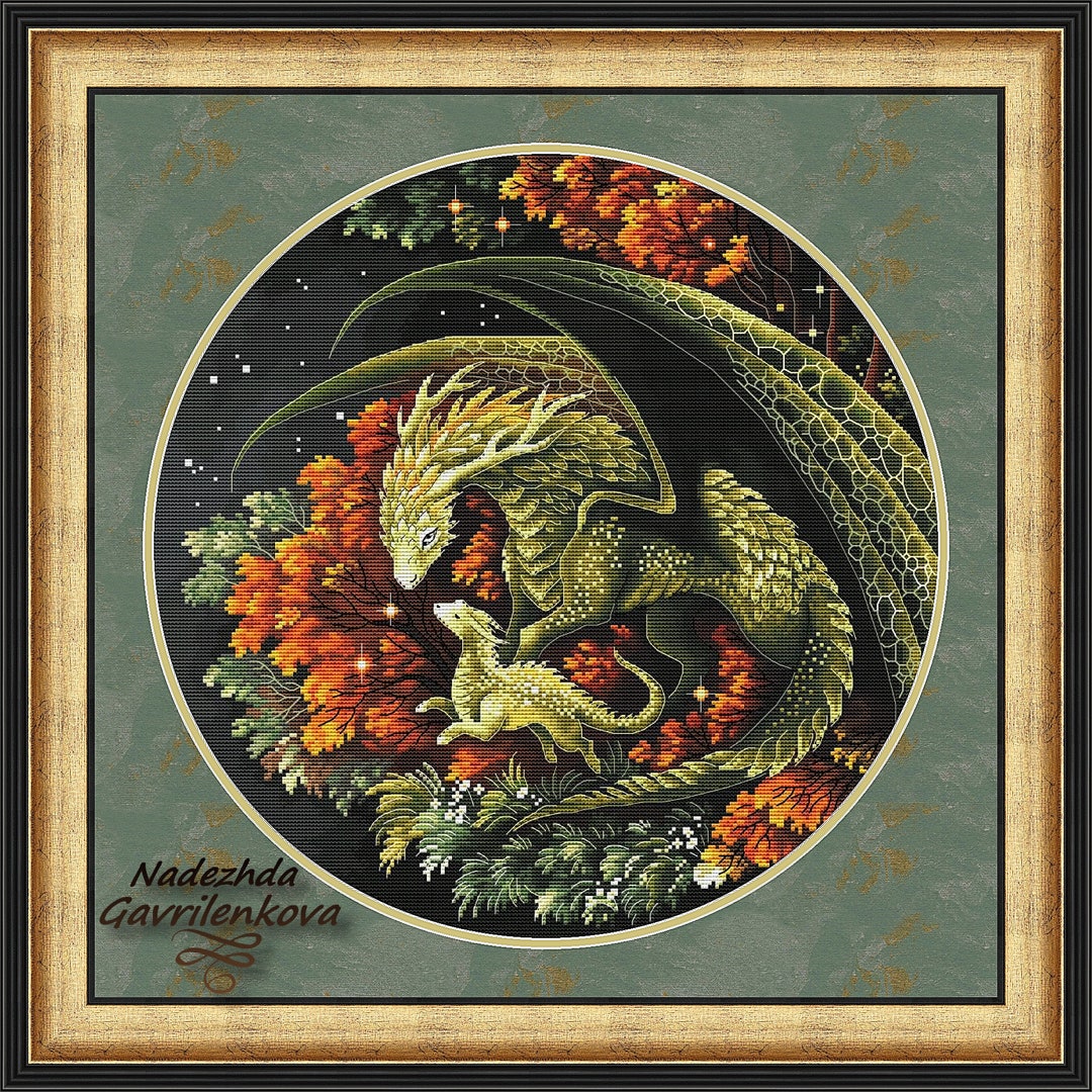 Dragons Cross Stitch Pattern Baby Dragon PDF Pattern Fantasy Embroidery ...