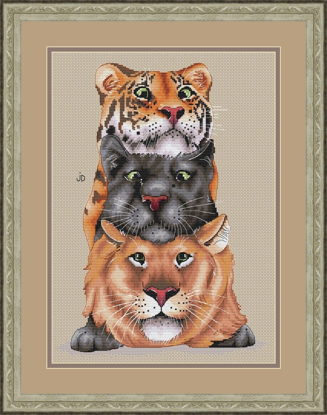 Wild Cats Cross Stitch Pattern Tiger PDF Pattern Lion Embroidery ...