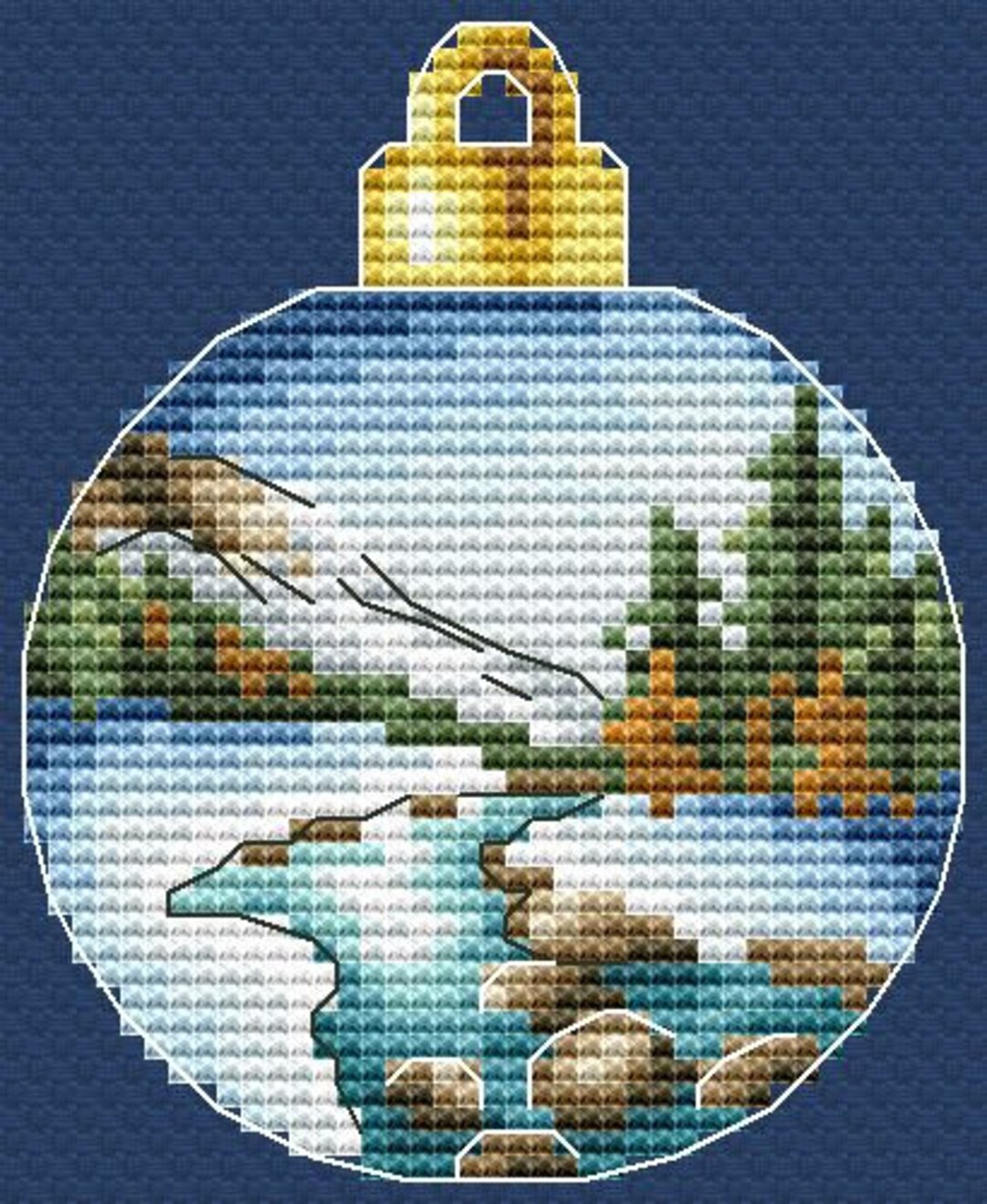 Winter River Cross Stitch Pattern Christmas Decoration Pattern ...