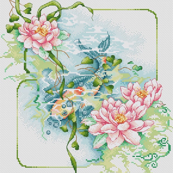 Lotus Cross Stitch - Etsy