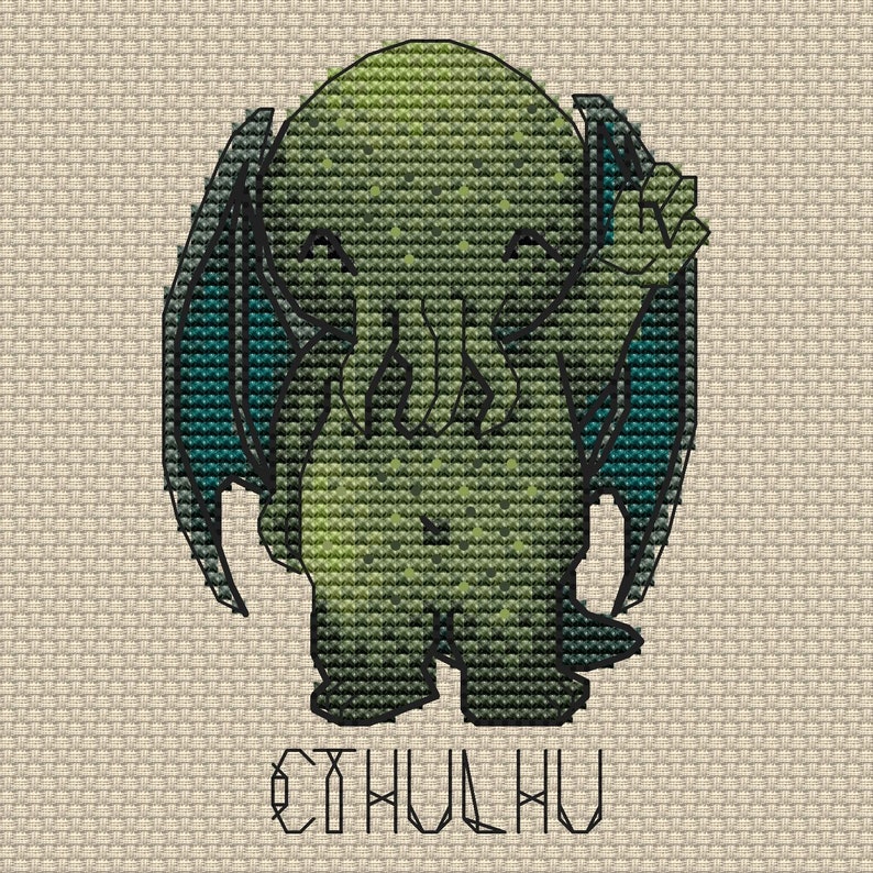 Cthulhu Cross Stitch Pattern Cute Pattern Fantasy PDF Pattern - Etsy